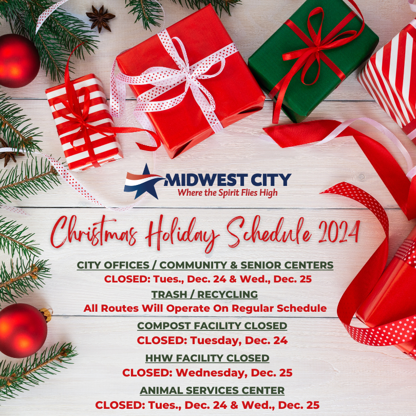 2024 Christmas Holiday Schedule | Midwest City Oklahoma
