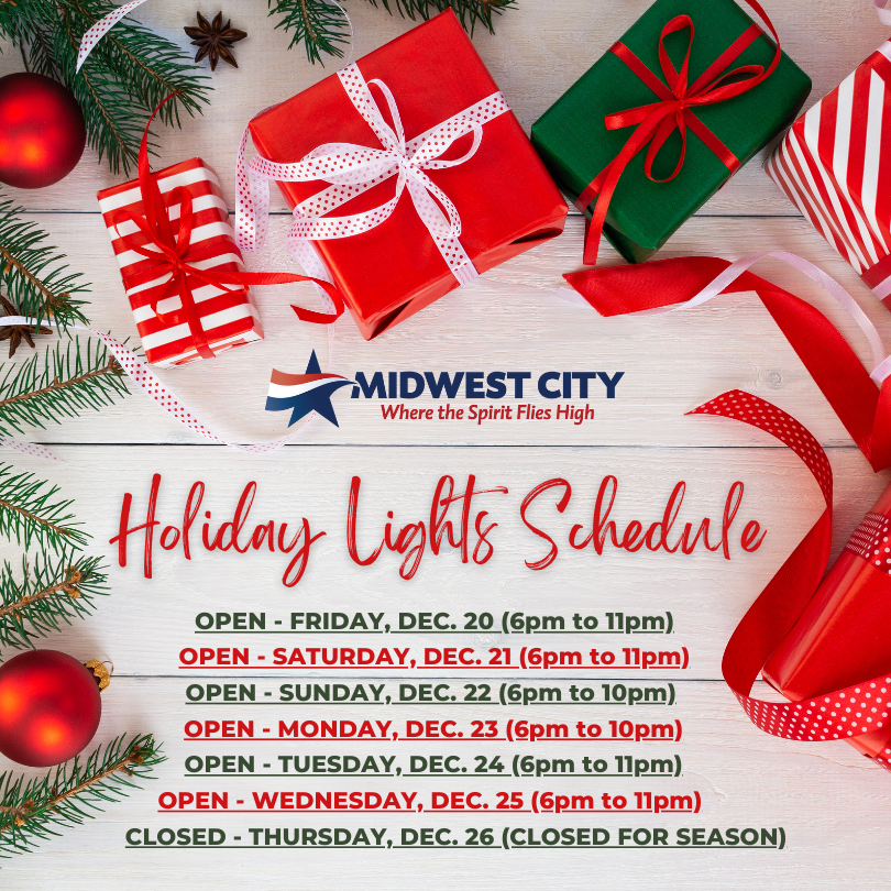 2024 Christmas Holiday Schedule | Midwest City Oklahoma